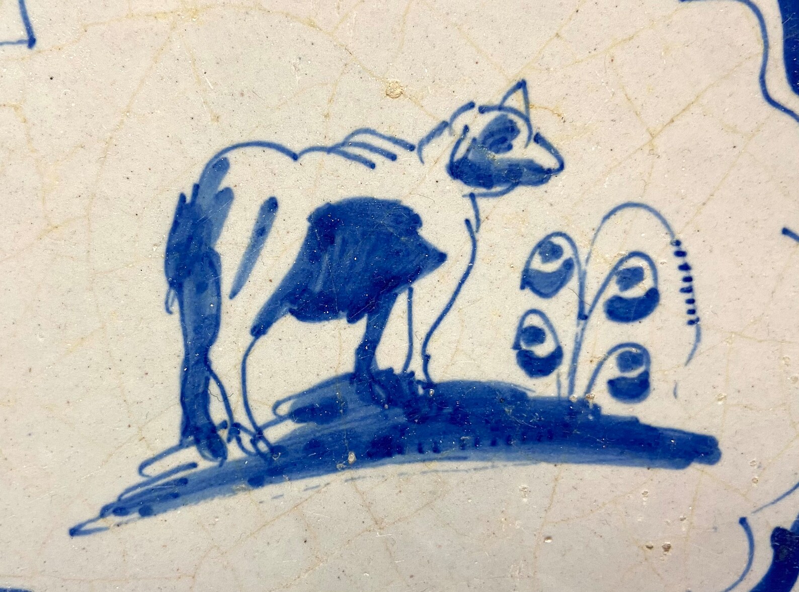 17th Century Delft Tile - Sheep - Wan-li Corners - Blue and White ...