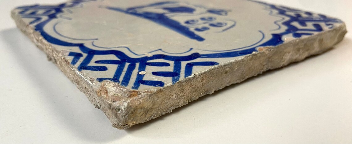 17th Century Delft Tile - Sheep - Wan-li Corners - Blue and White ...