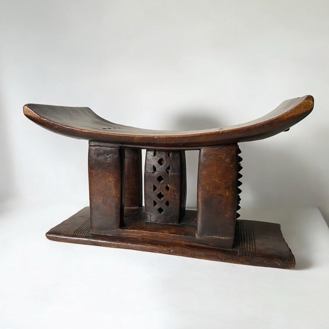 Old Ashanti Stool - Inscribed With Name 'FK NDAME' - African Art - Seet ...