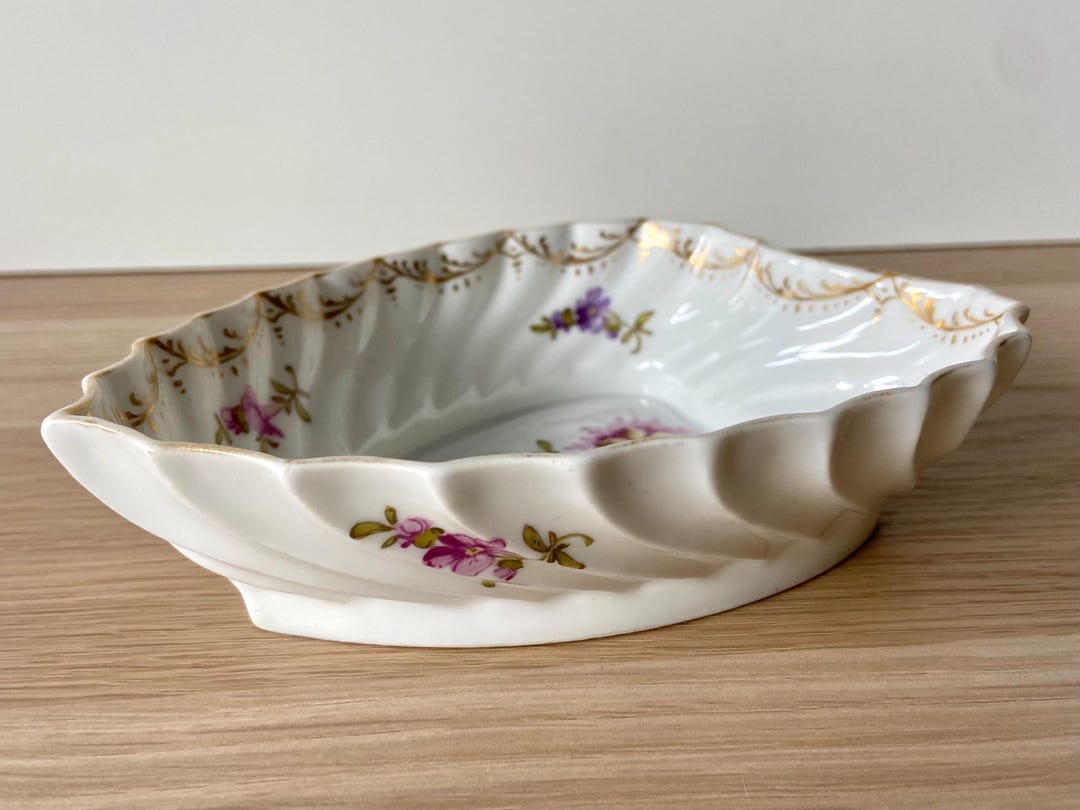 Herman Ohme - Antique Saxe Porcelain - Dish or Bowl - Heart Shaped ...