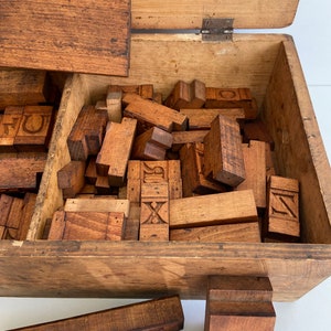 Antique Letter Box First Halve 20th Century Spelling Box Stamps Letters ...