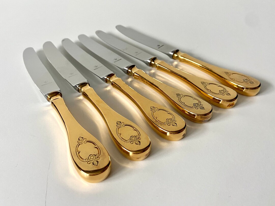 Set 800 Gilded Silver Knives - Wilkens - Germany - Vintage - 20th ...
