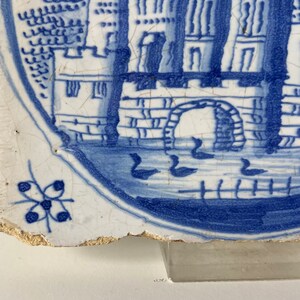 17th Century Delft Tile Castle With Some Ducks in a Circle Harlingen ...