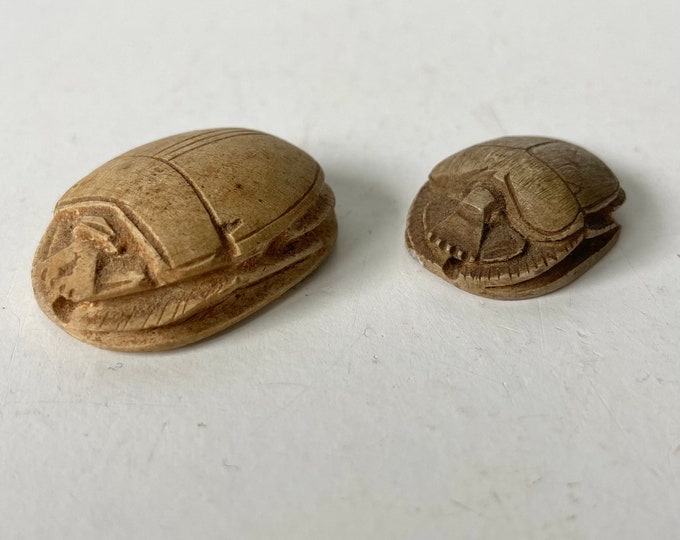 Two Egyptian Scarabs - Scarab - Stone Carving - Bugs - Etsy