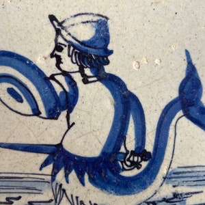 17th Century Delft Tile Sea Creature Wall Delftware Sea Monster - Etsy