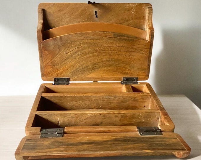 Writing Box Letter Box Wood 20th Century Vintage Handmade - Etsy