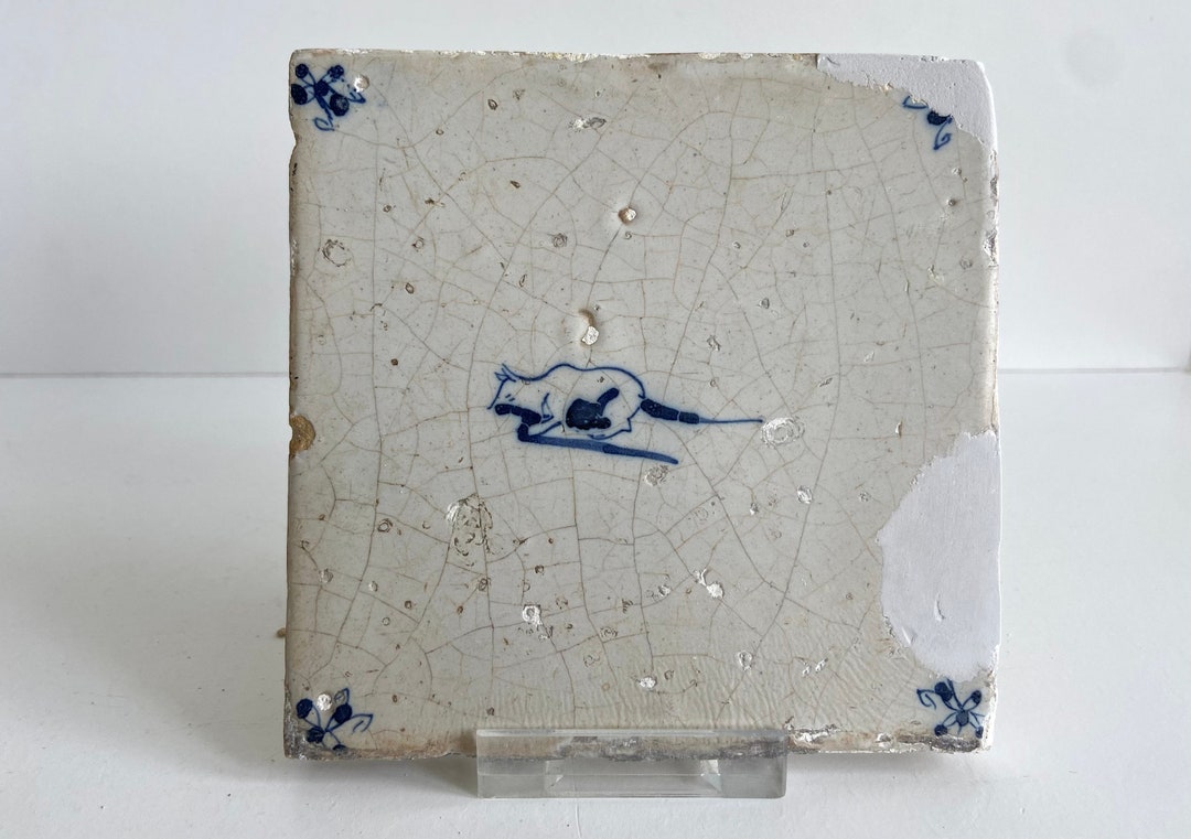 17th Century Delft Tile Cat Delftware Wall Blue and White - Etsy 17th Century Delft Tile Cat Delftware Wall Blue and White - Etsy