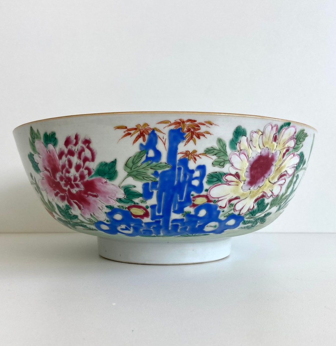Chinese Porcelain - Big Bowl - Qianlong Dynastie - Fam. Rose - 18th ...