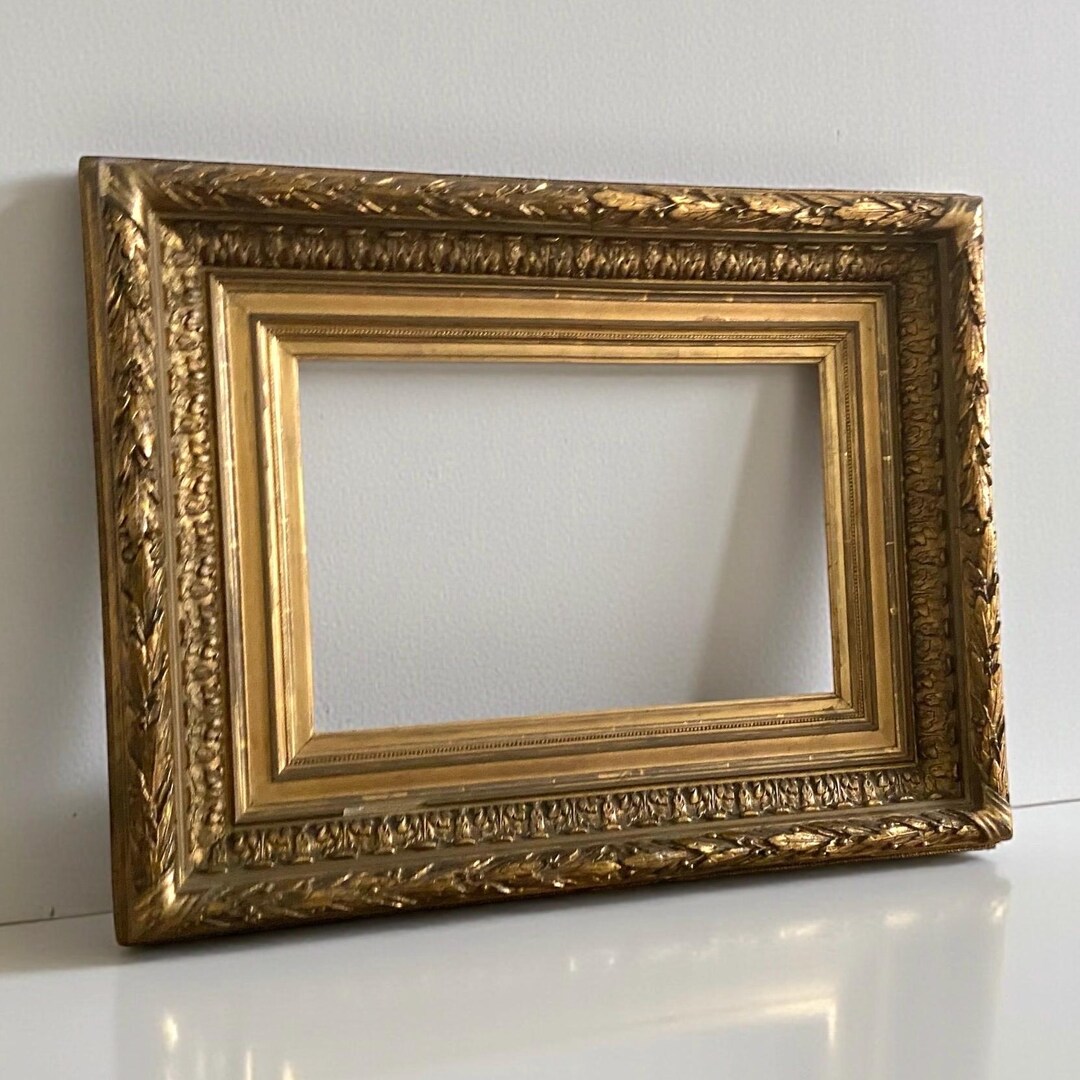 Antique Painting Frame - 19th Century - Gilded Plaster - Wood - Old - Etsy