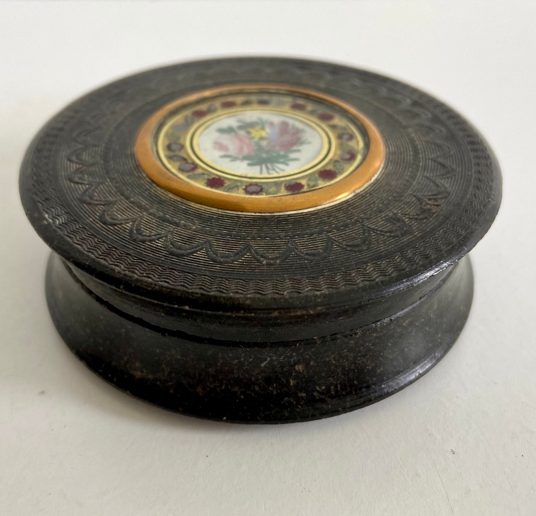 Antique 19th Century French Lacquer Box - Painted Flowers - Etsy