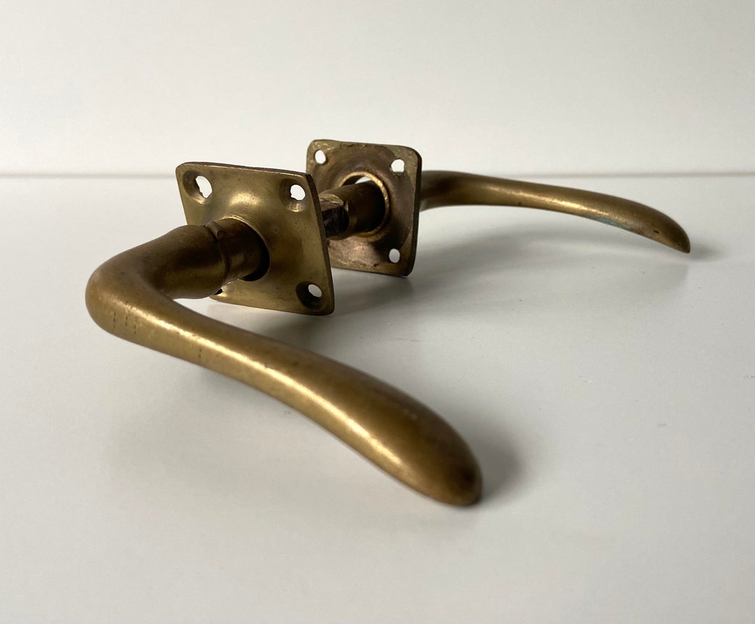Antique Door Handle - 19th Century - Brass Bronze - Complete - Etsy