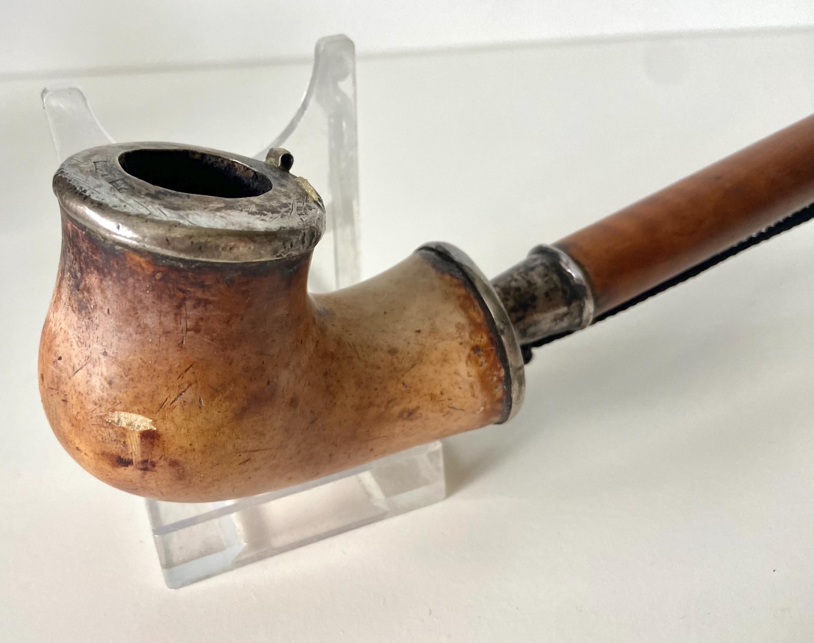 18th Century Meerschaum Pipe Head With Silver - Smoking Pipe ...