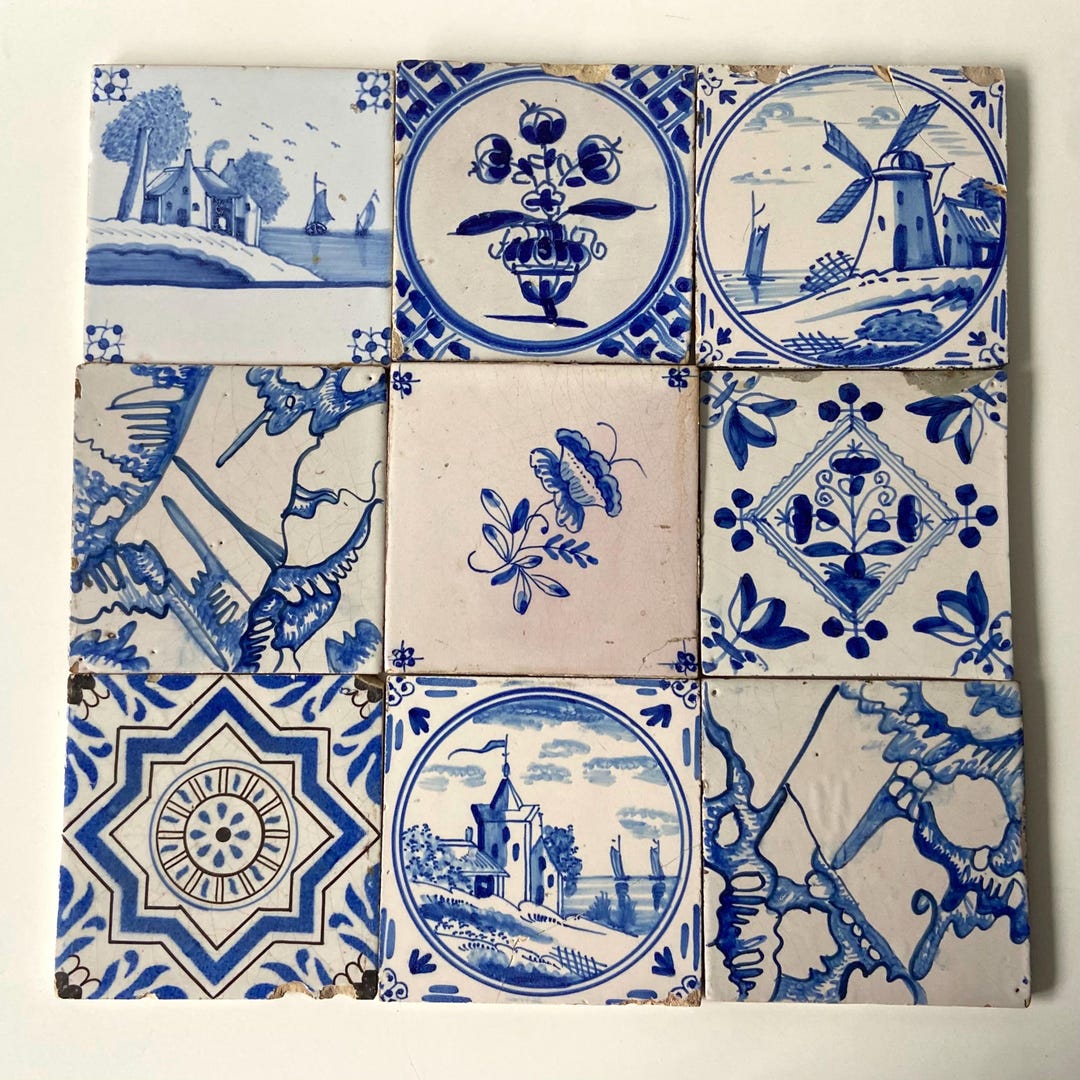 Antique Delft Tiles - Mix and Match - 18th and 19th Century - Blue and ...