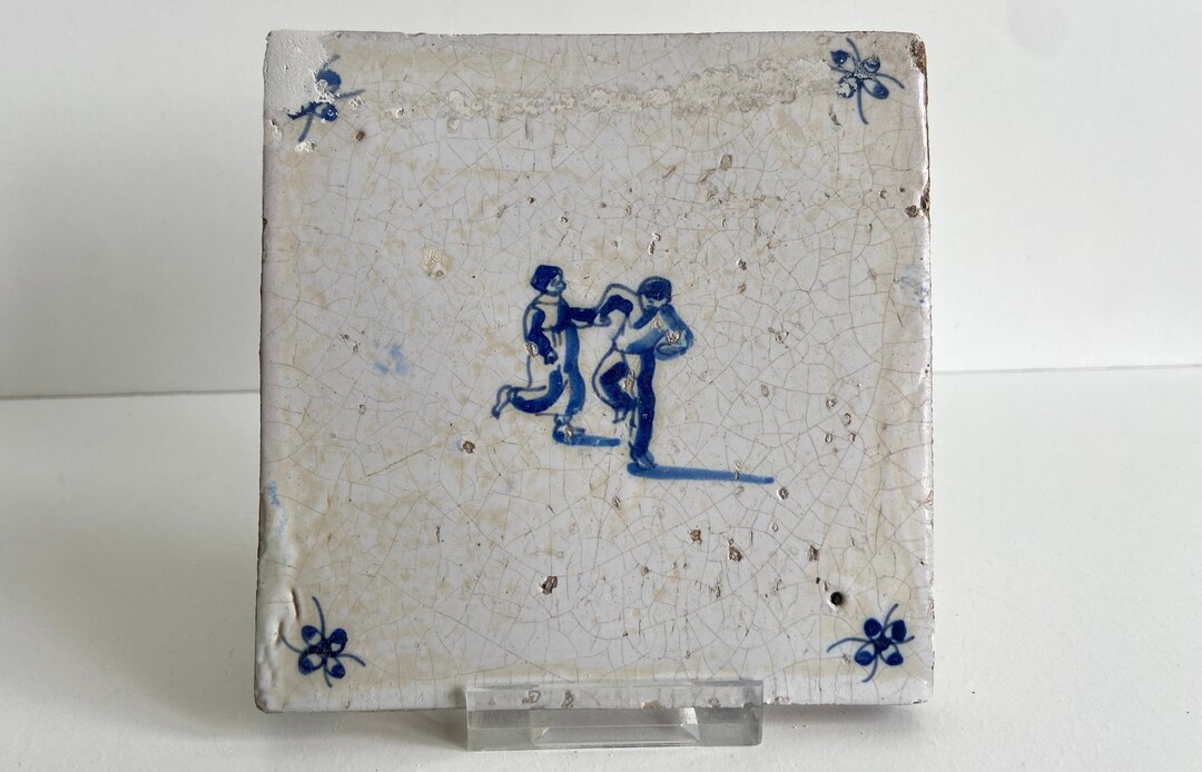 17th Century Delft Tile - Dancing Couple - Delftware - Wall - Etsy