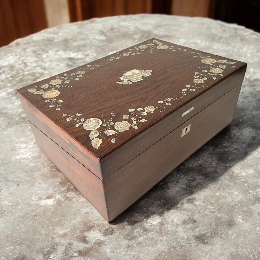 Big Antique Box - Inlaid With Mother of Pearl - 19th Century - France ...