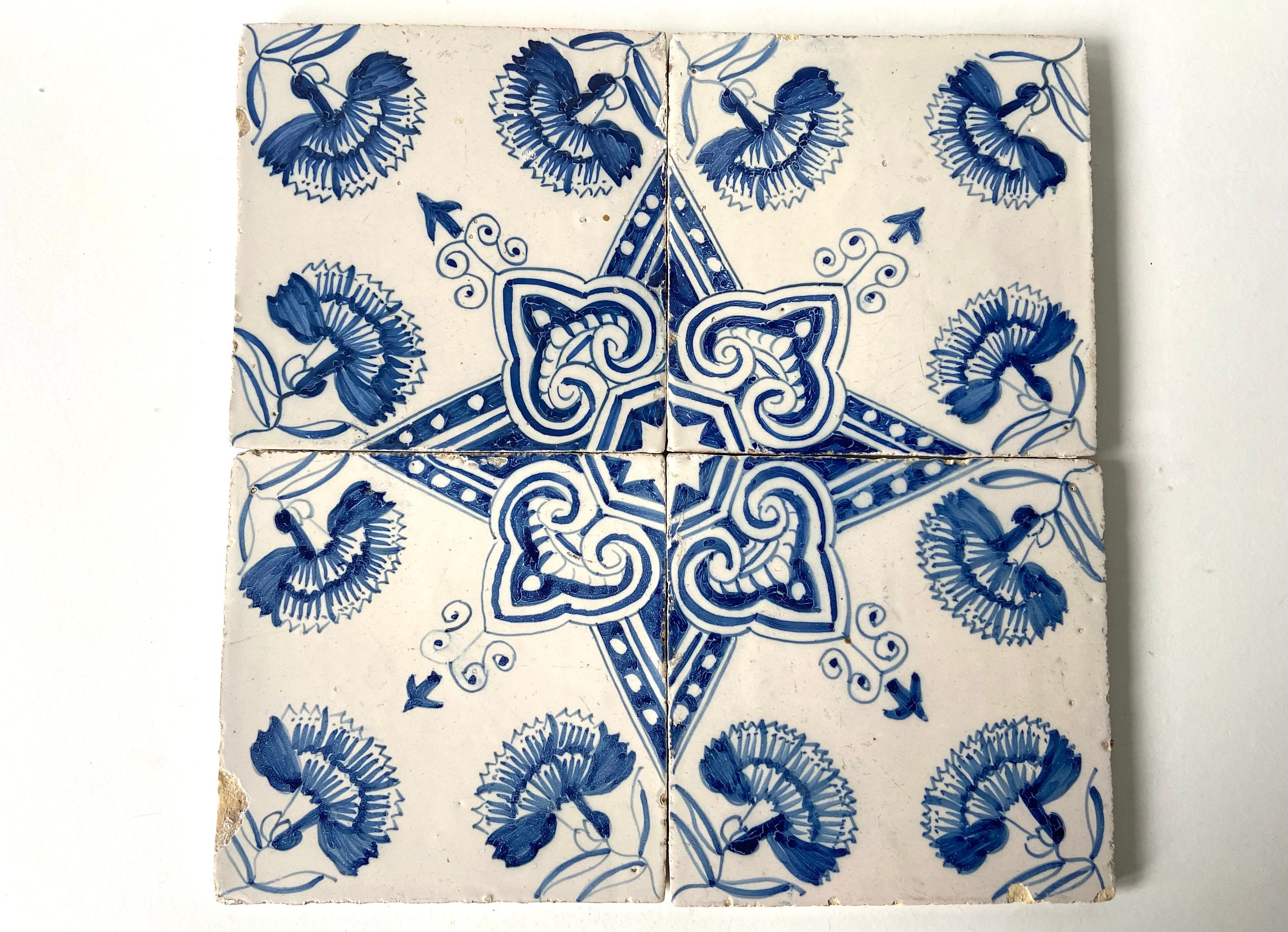 18th Century Delft Tiles - Panel - Delftware - Blue and White - Wall ...