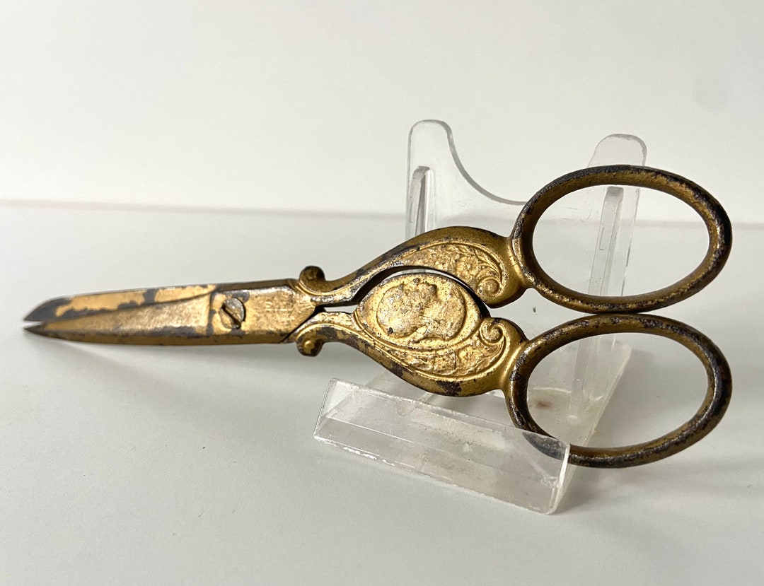 Antique Pair of Sciccors - Solingen - Marked - Portrait - Gilded - Late ...