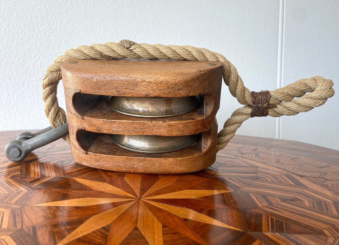 Vintage Ship Pulley Nautical Object Rope Bock 20th Century - Etsy