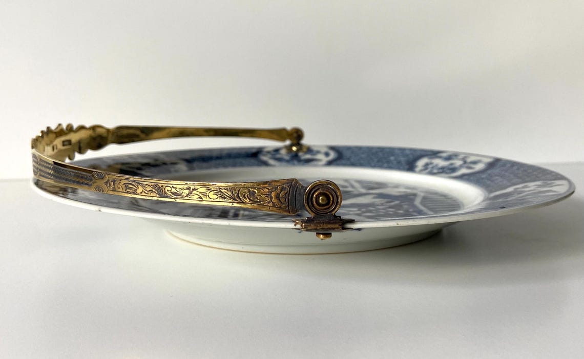 Chinese Porcelain - Charger/plate With Gilded Silver Handle - Western ...