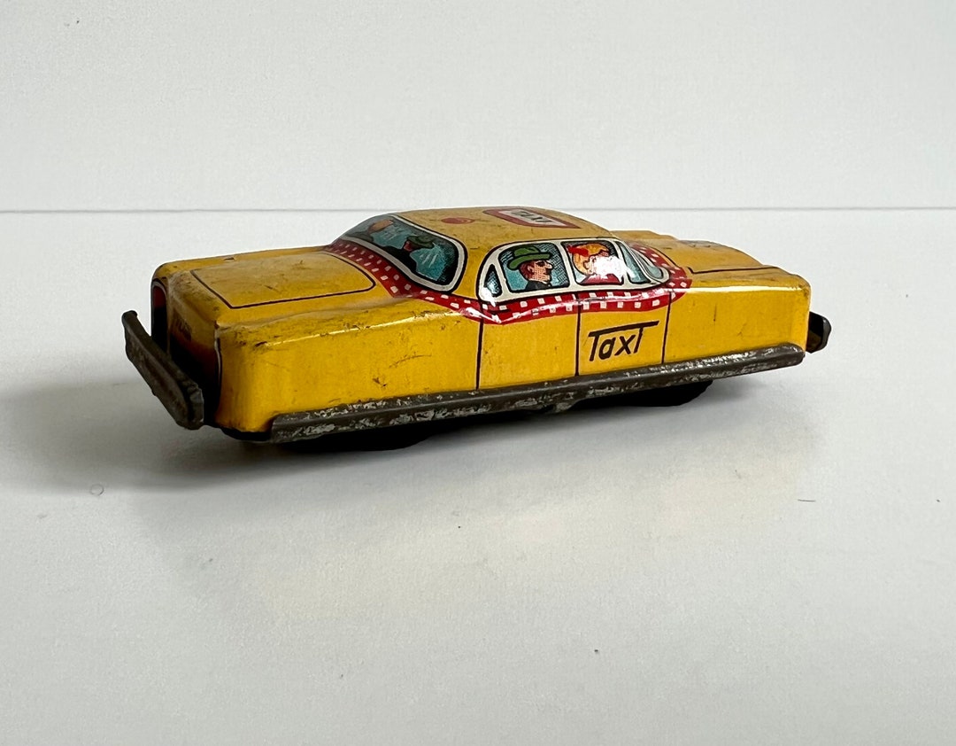 Vintage Toy Car - Vintage - Tin Car - Taxi - Foreign - Drivers - 1950s ...