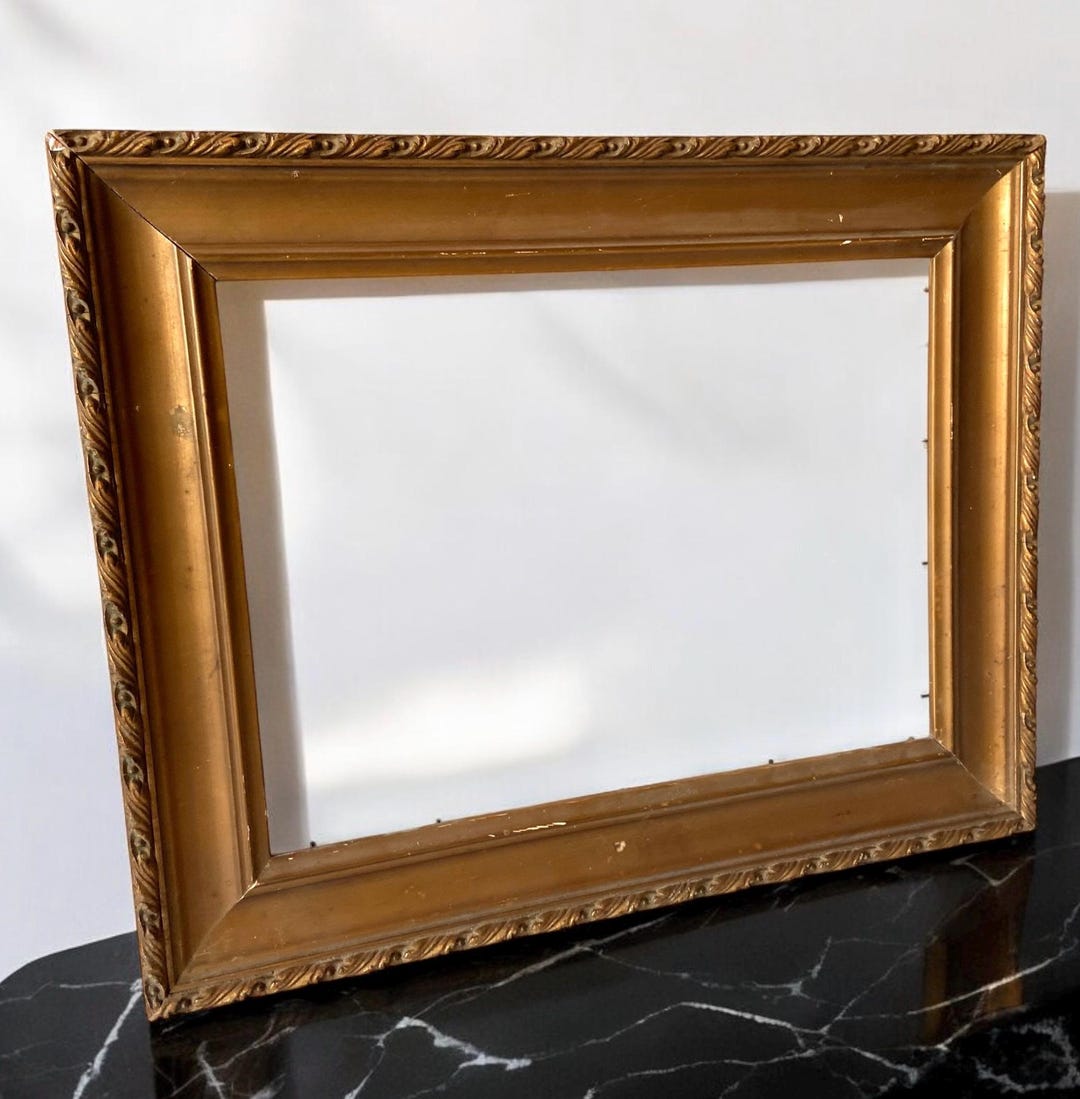 Antique Frame for a Painting - Wood - Plaster - Gold - Gild - 19th ...