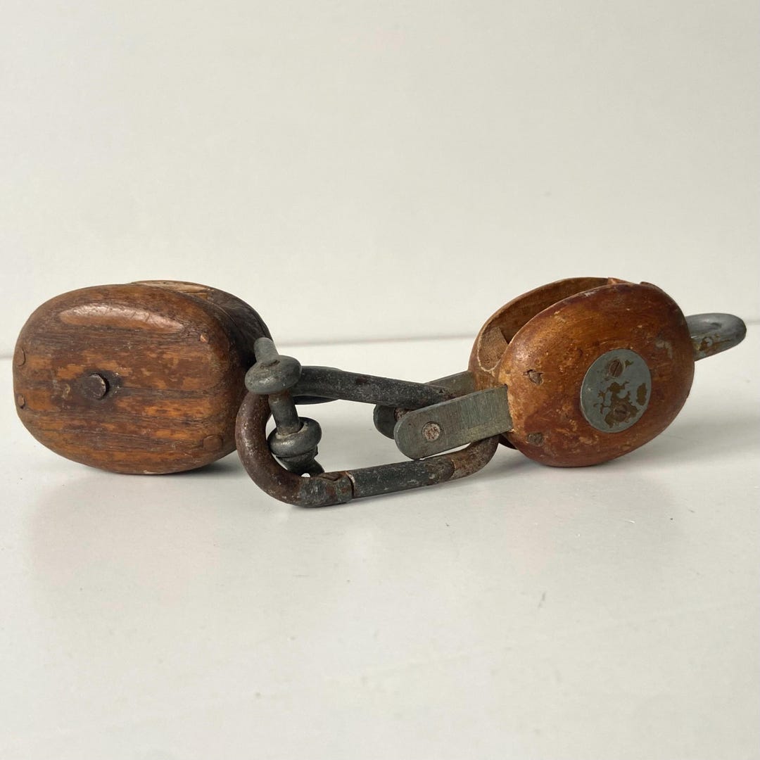 Two Ship Pulley - Pulleys - Wood - Sailing - Boat - Antique - Early ...
