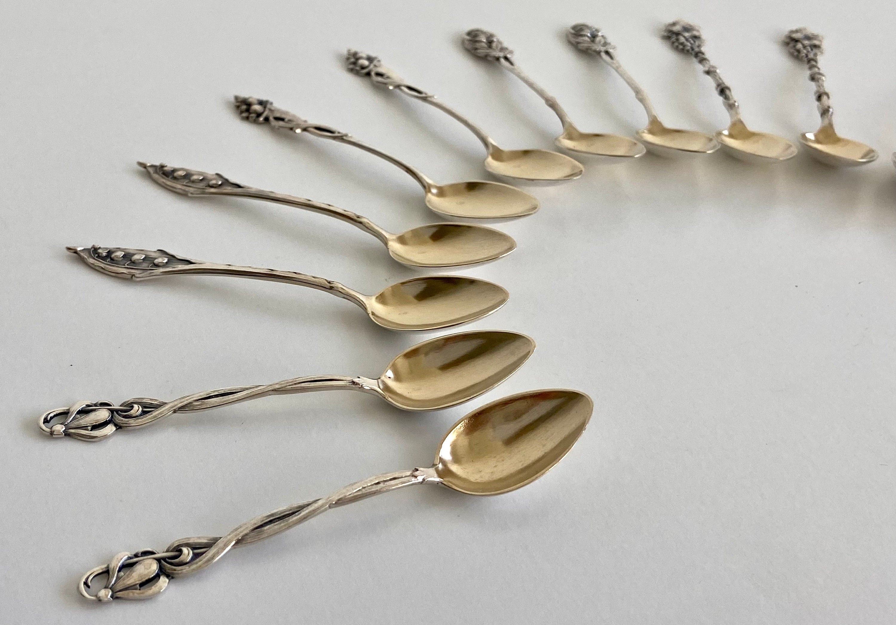 Set of 12 Teaspoons - Koch & Bergfeld - Bremen - Silver 800 - Germany ...