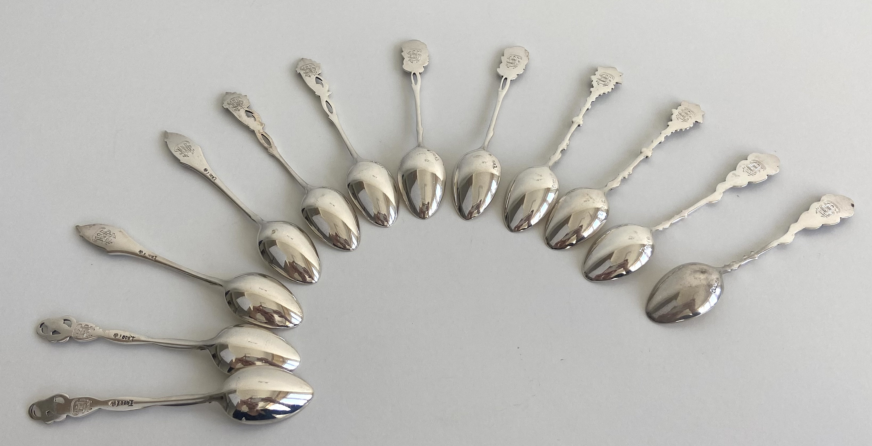 Set of 12 Teaspoons - Koch & Bergfeld - Bremen - Silver 800 - Germany ...