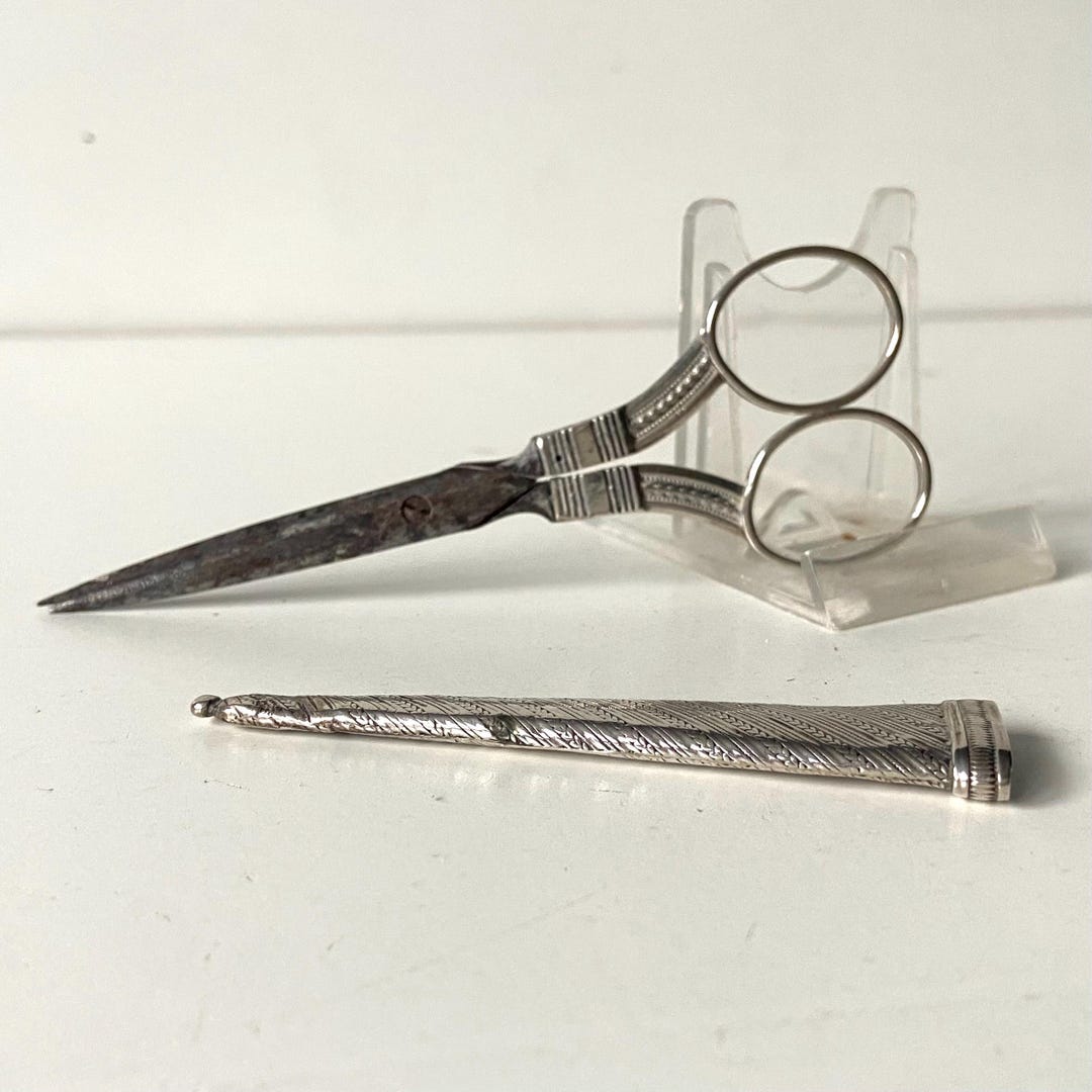 Antique Dutch Silver Pair of Scissors and Sheeth - 19th Century - 835 ...