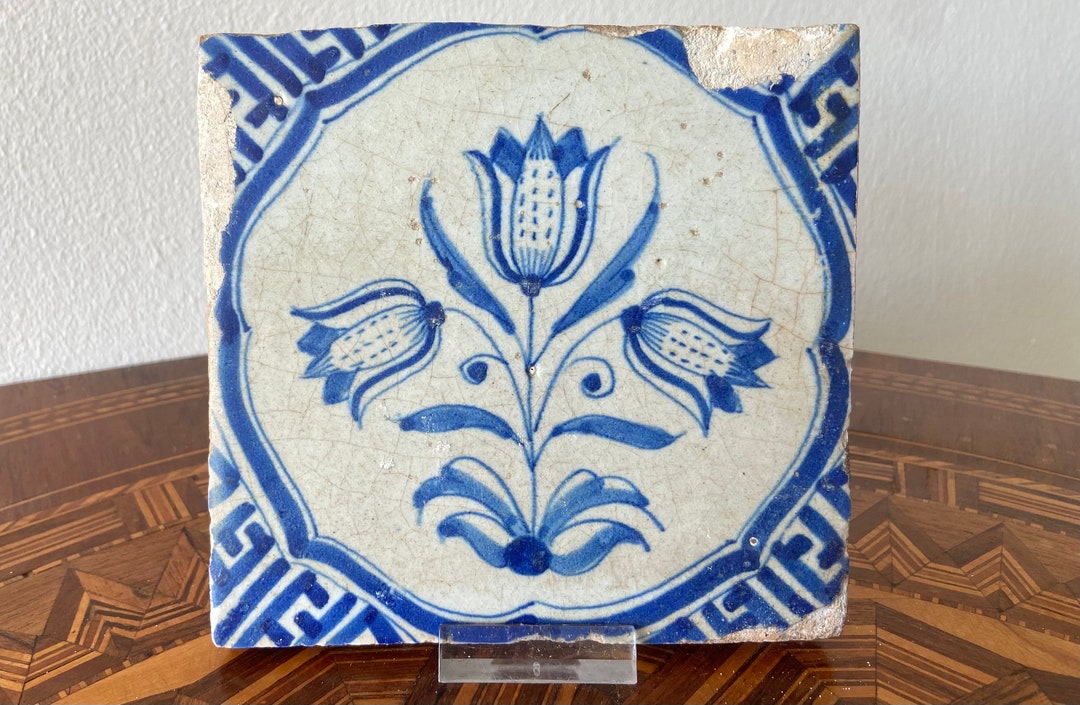 Antique Delft Tile 17th Century Wan-li Corners Tulips - Etsy