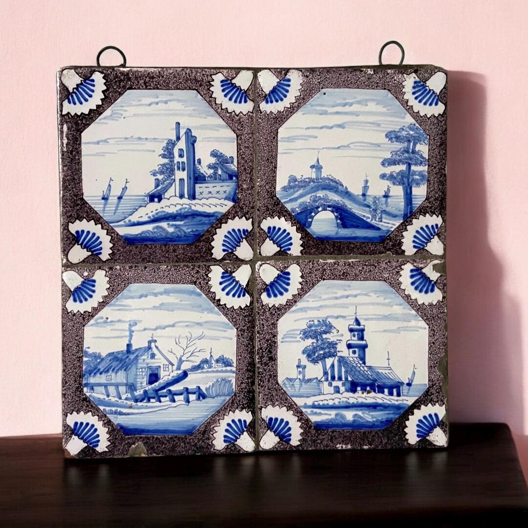 Rare Antique Delft Tiles - Dutch - 18th Till 19th Century - Landscapes ...