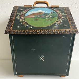 Antique Fireplace Box - Wood Box - Stove - Open Hearth - Folk Art ...