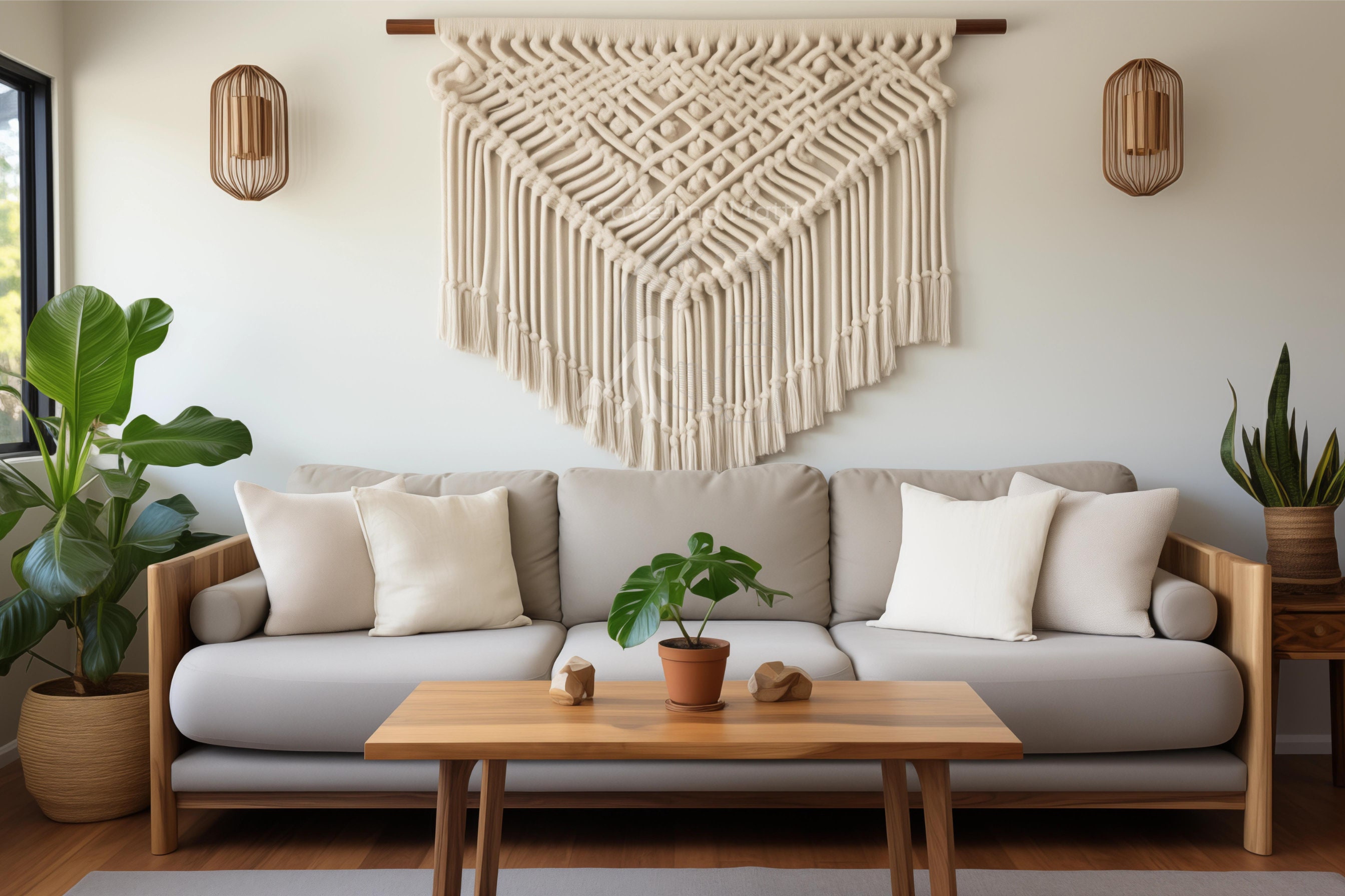 Boho Chic Living Room Home Office Virtual Background for Zoom and Teams ...