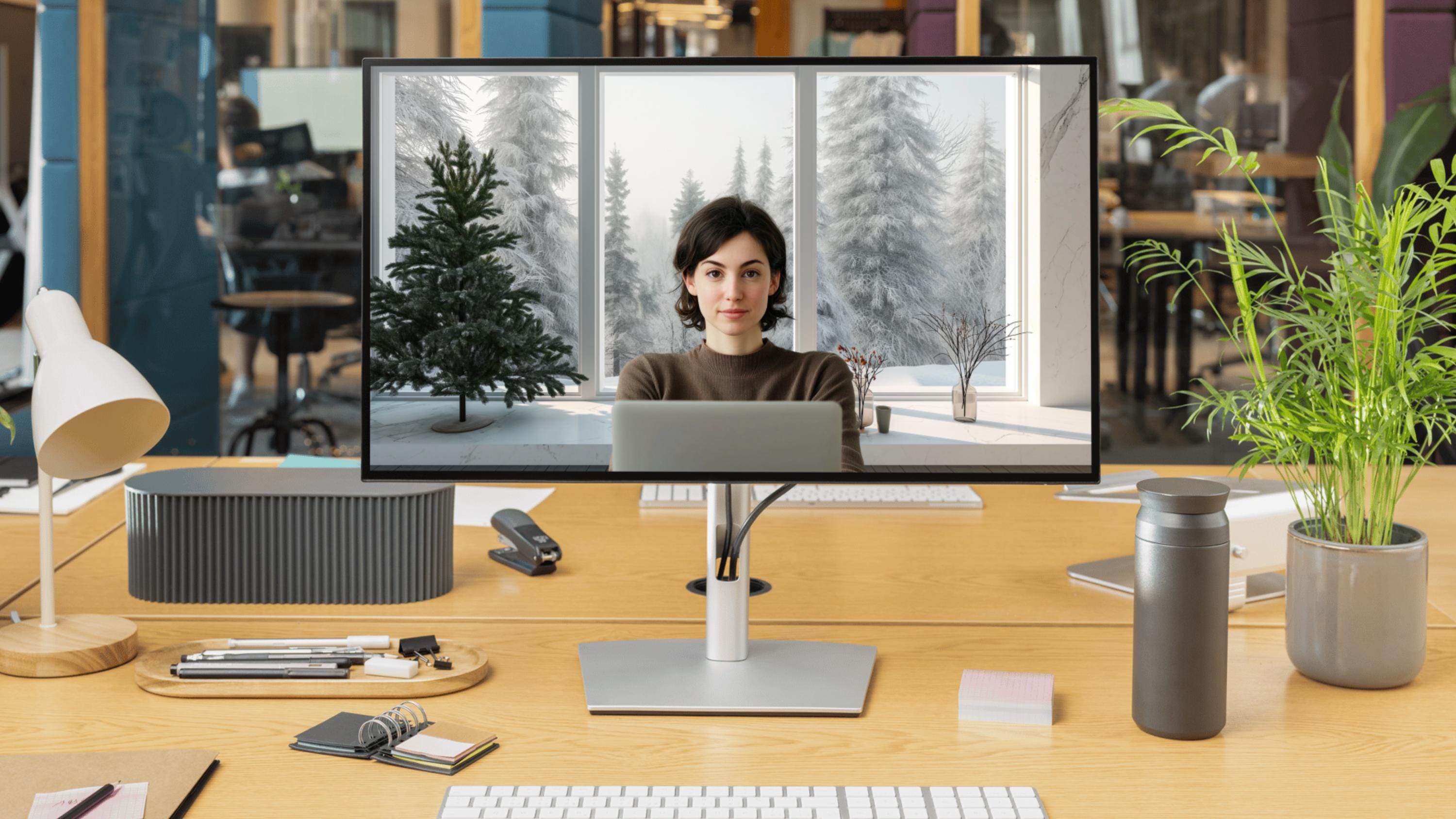 Winter Wonderland Virtual Home Office Background for Video Calls and ...