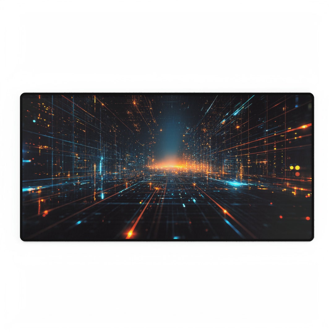 Sci-fi Cyber Tech Desk Mat 31.5"x15.5" - Futuristic Gamer Workstation ...