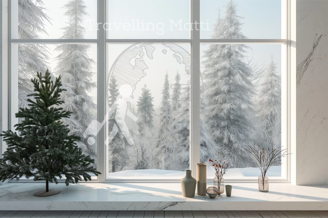 Winter Wonderland Virtual Background – Evergreen Forest Scene - Etsy