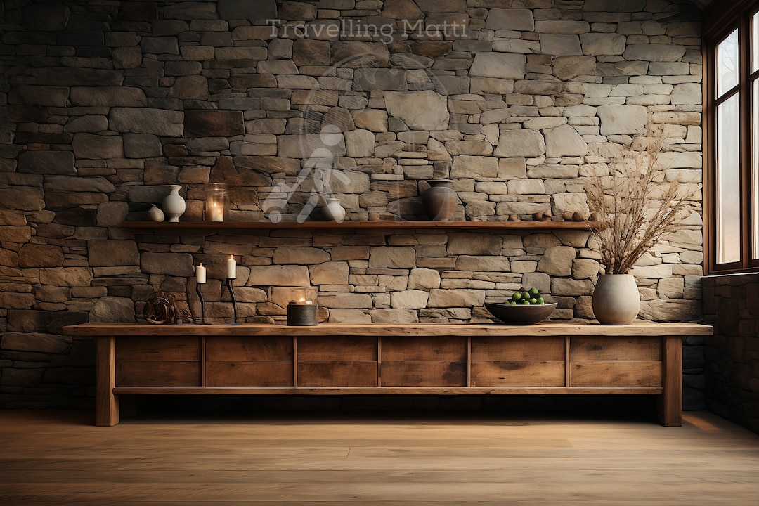 Stone Wall Home Office Virtual Background for Microsoft Teams Zoom ...