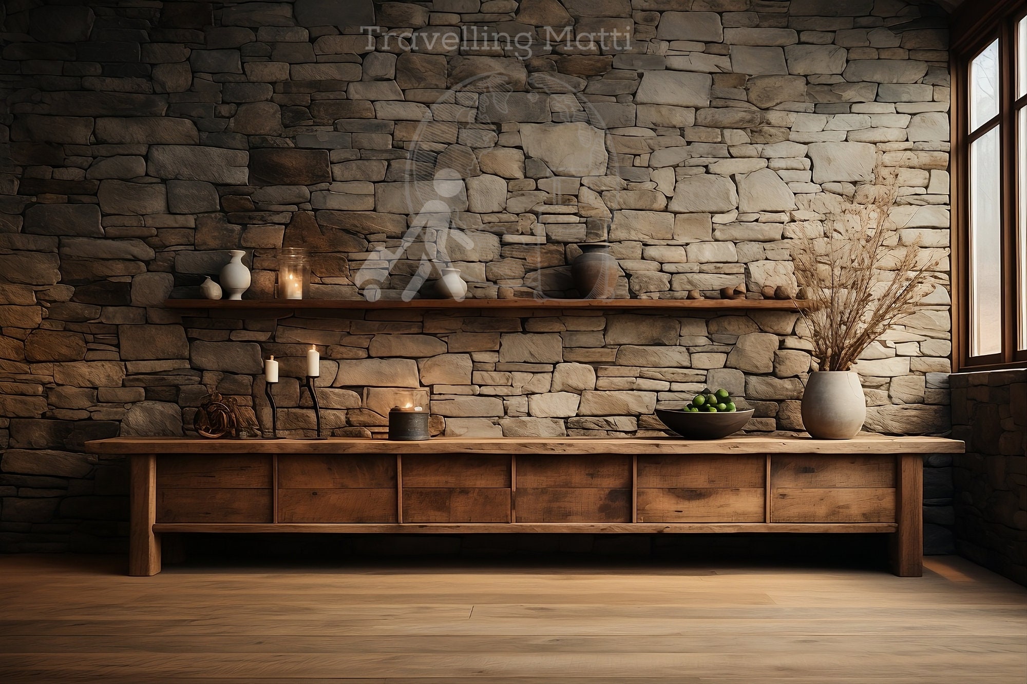 Stone Wall Home Office Virtual Background for Microsoft Teams Zoom ...