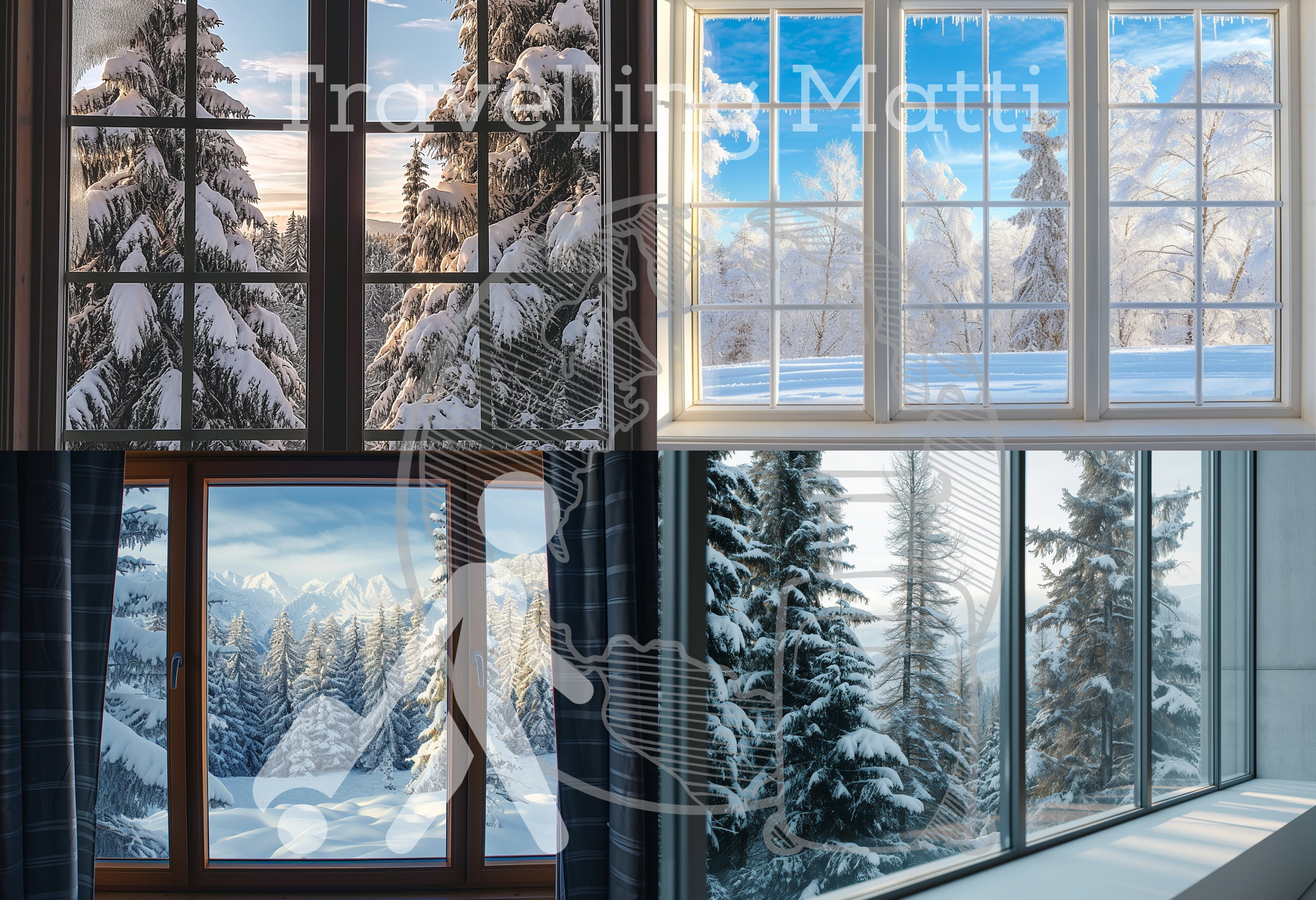 Alpine Serenity Virtual Home Office Background 4-pack - Embrace Winter ...