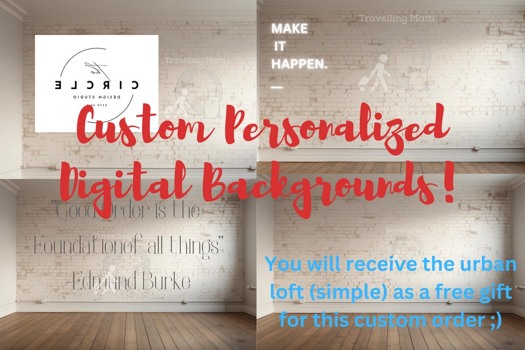 Home Office Digital Background With a Custom Option - Business Logo or ...