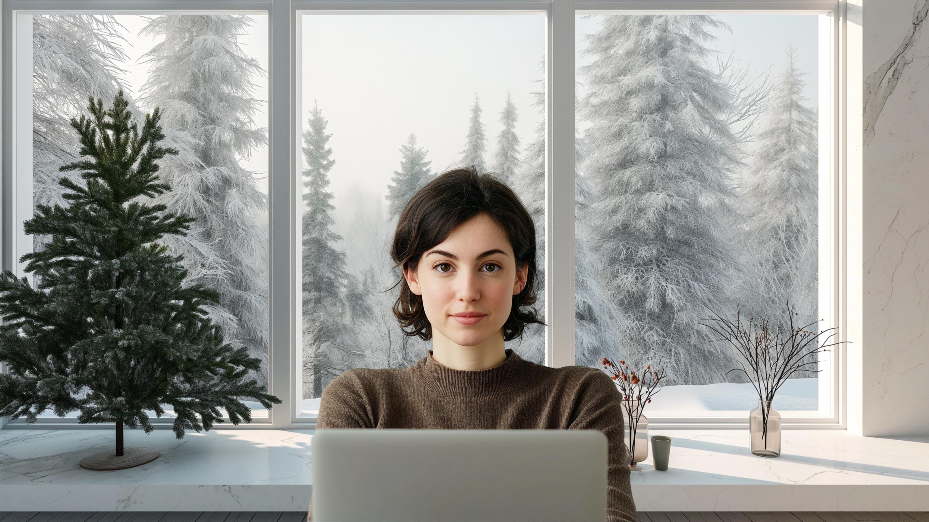 Winter Wonderland Virtual Background – Evergreen Forest Scene - Etsy