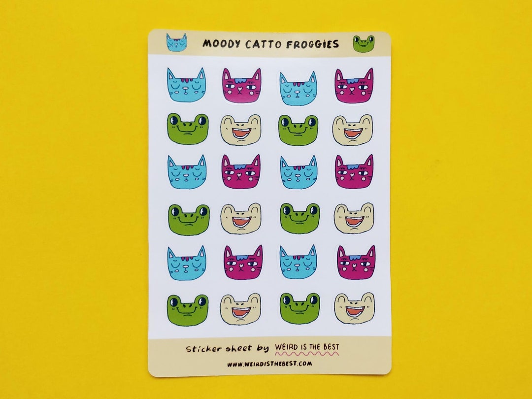 Mini Cats Journaling Sticker Sheet, Bujo Vinyl Sticker Sheet - Etsy