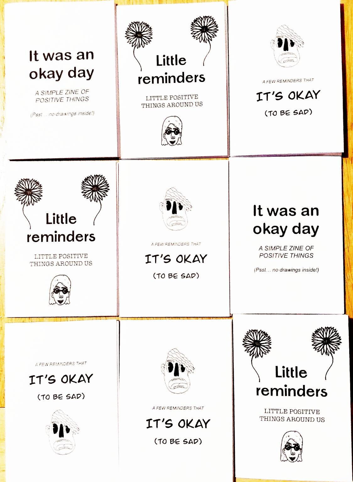 Positive mental health zines A4 folded. Depression Sadness | Etsy