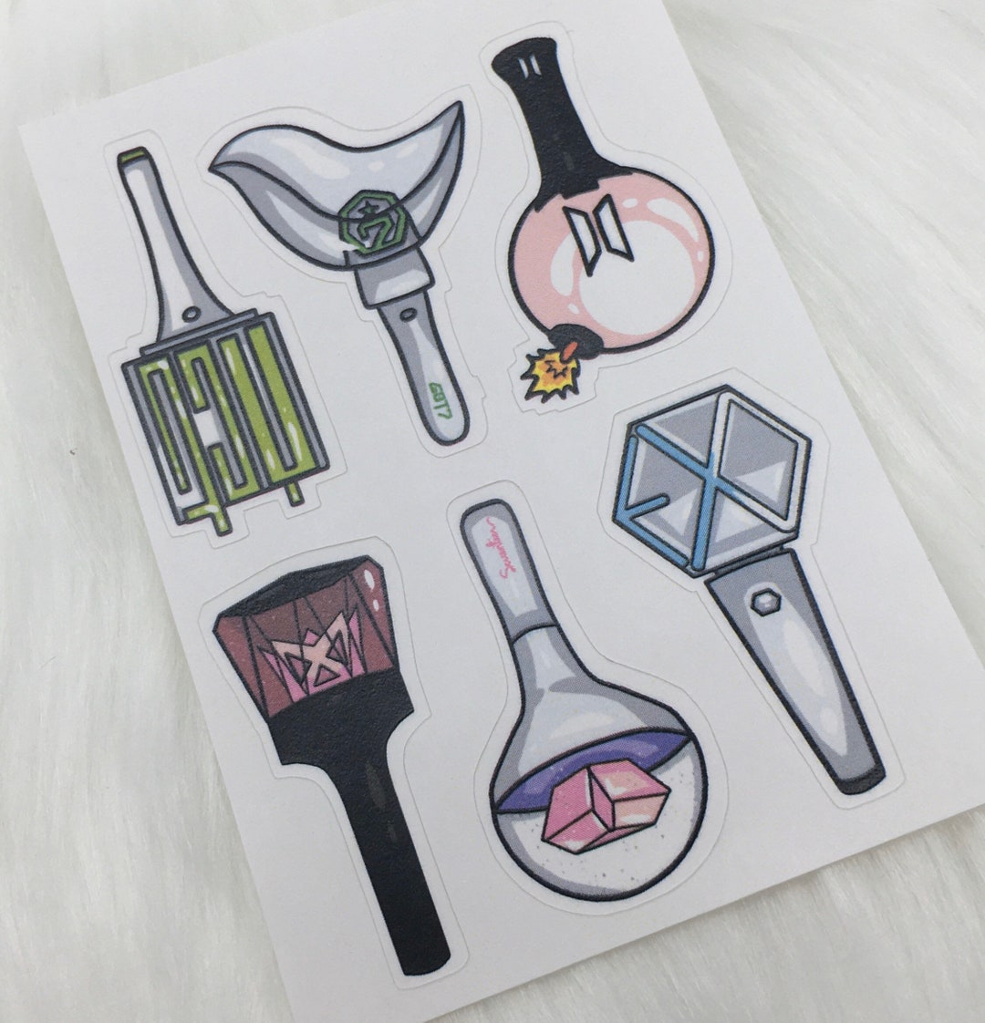 KPOP Lightstick Sticker Sheet - Etsy