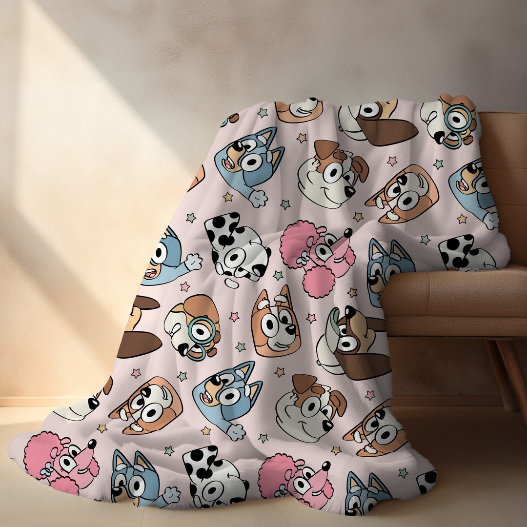 Bluey and Friends Velveteen Plush Blanket, Bluey Blanket, Bluey Bedding ...