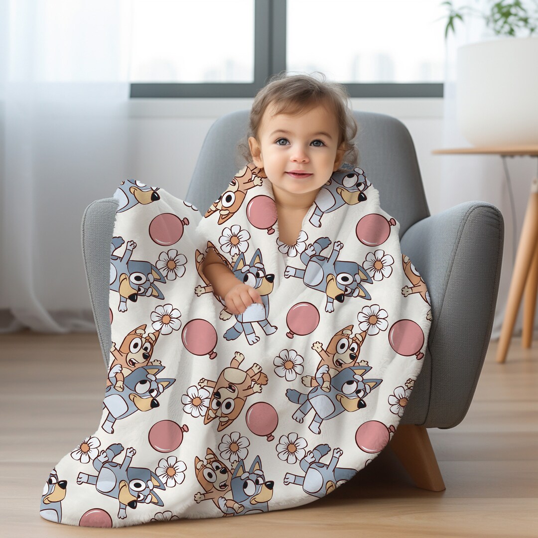 Personalized Bluey and Bingo Velveteen Blanket Bluey Blanket - Etsy