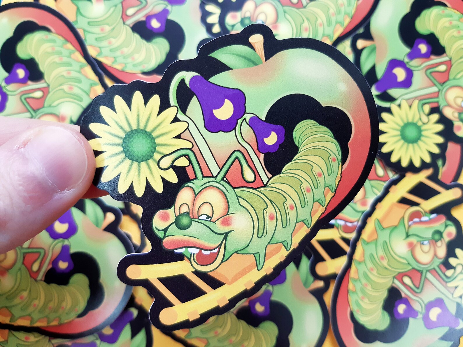 Wacky Worm Big Apple Roller Coaster Sticker Funny - Etsy France