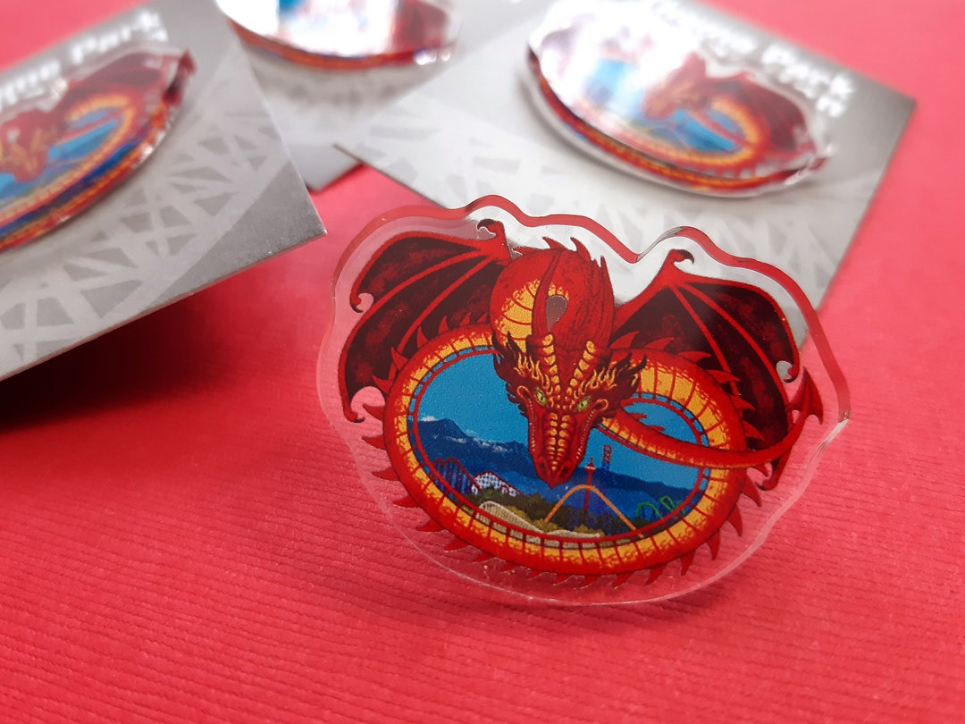 Tatsu Six Flags Magic Mountain, Roller Coaster Pin Badge, Bolliger and ...