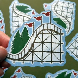 Classic Wooden Rollercoaster Sticker, Roller Coaster Stickers for Water ...