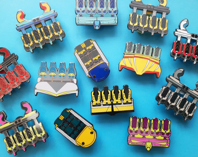 Goliath Six Flags Pin, Roller Coaster Enamel Pin Badge, Bolliger and ...